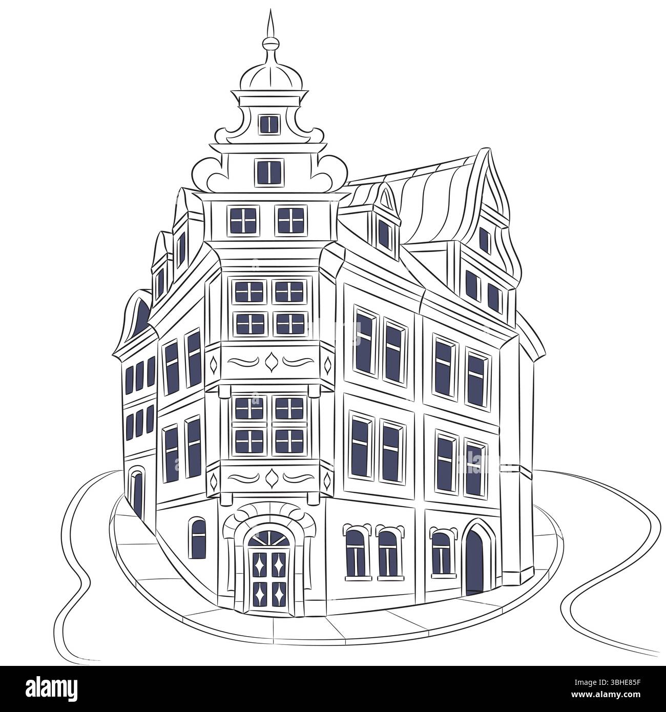 Historic house facade entrance Stock Vector Images - Alamy
