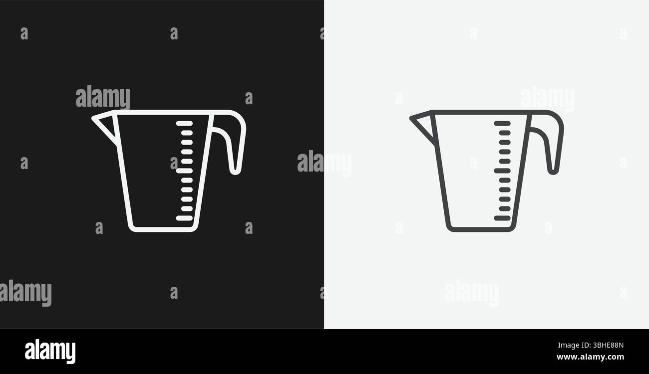 Measuring Cup with Scale on Black and White Backgrounds, Representing ...