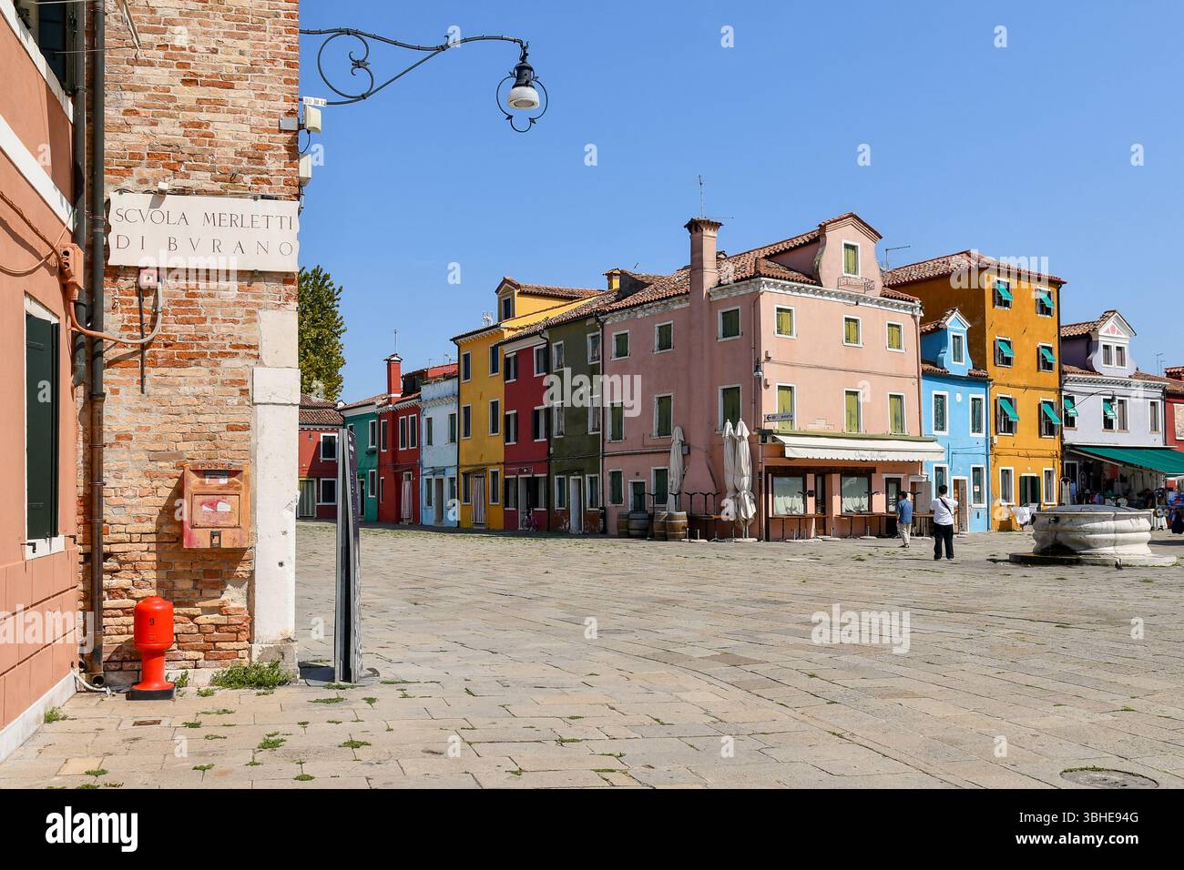 Sign of the former Burano Lace School (1872-1973) on the historic ...