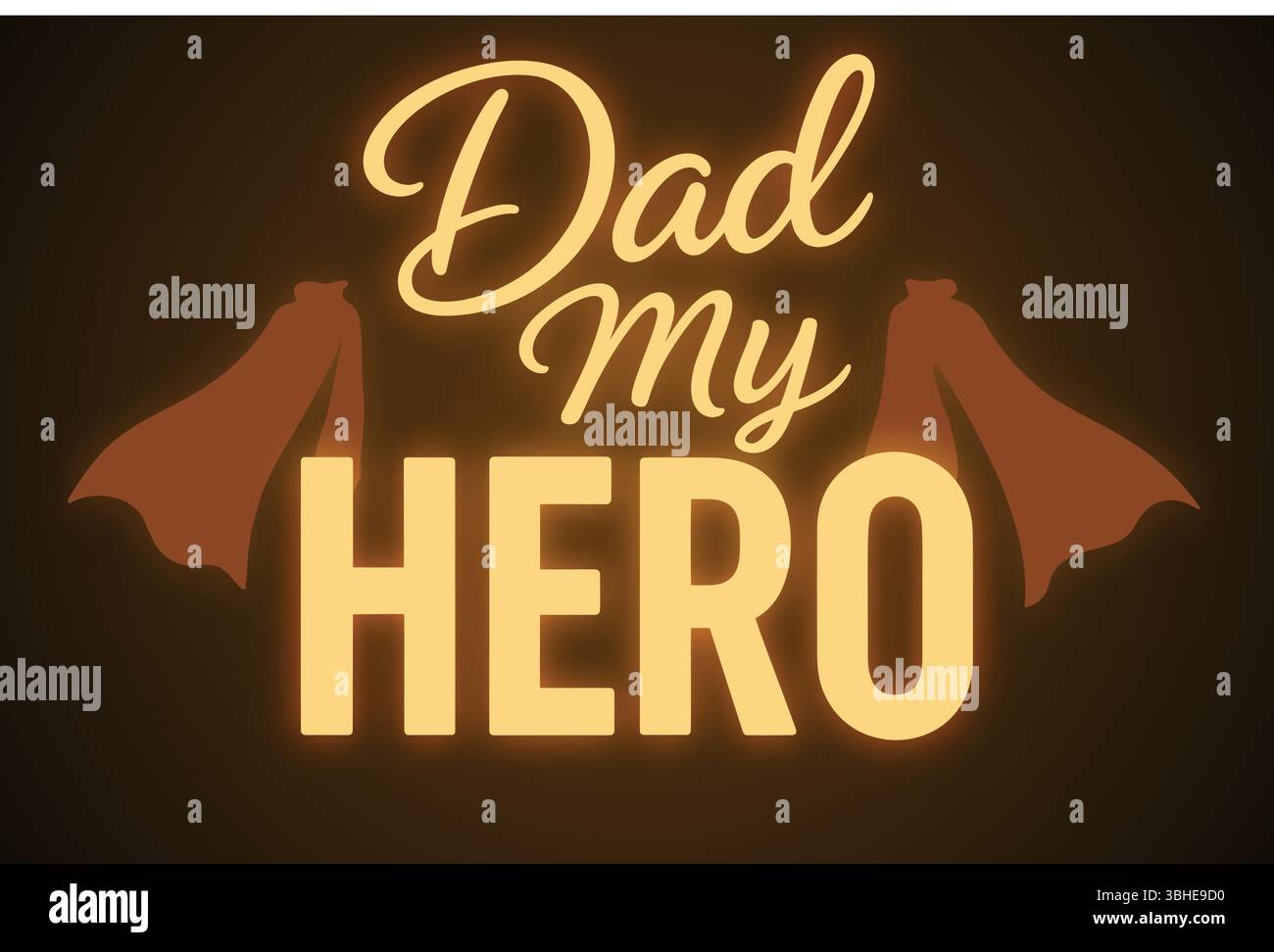 Dad my HERO, Father's Day Greeting with Glowing Text and Superhero ...
