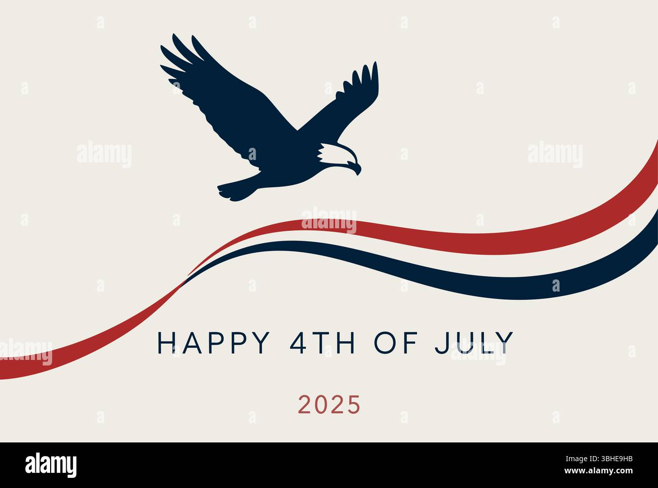 HAPPY 4TH OF JULY 2025 - Patriotic Design with Flying Eagle and Waving ...