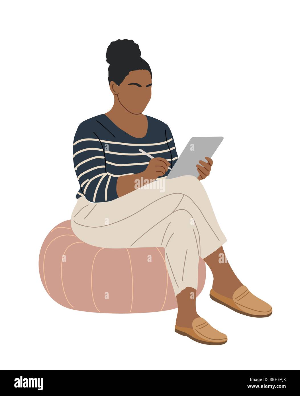 Tablet stylus woman Stock Vector Images - Alamy