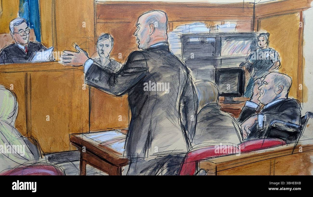Defense attorney Arthur Aidala, center, makes an argument to Judge ...