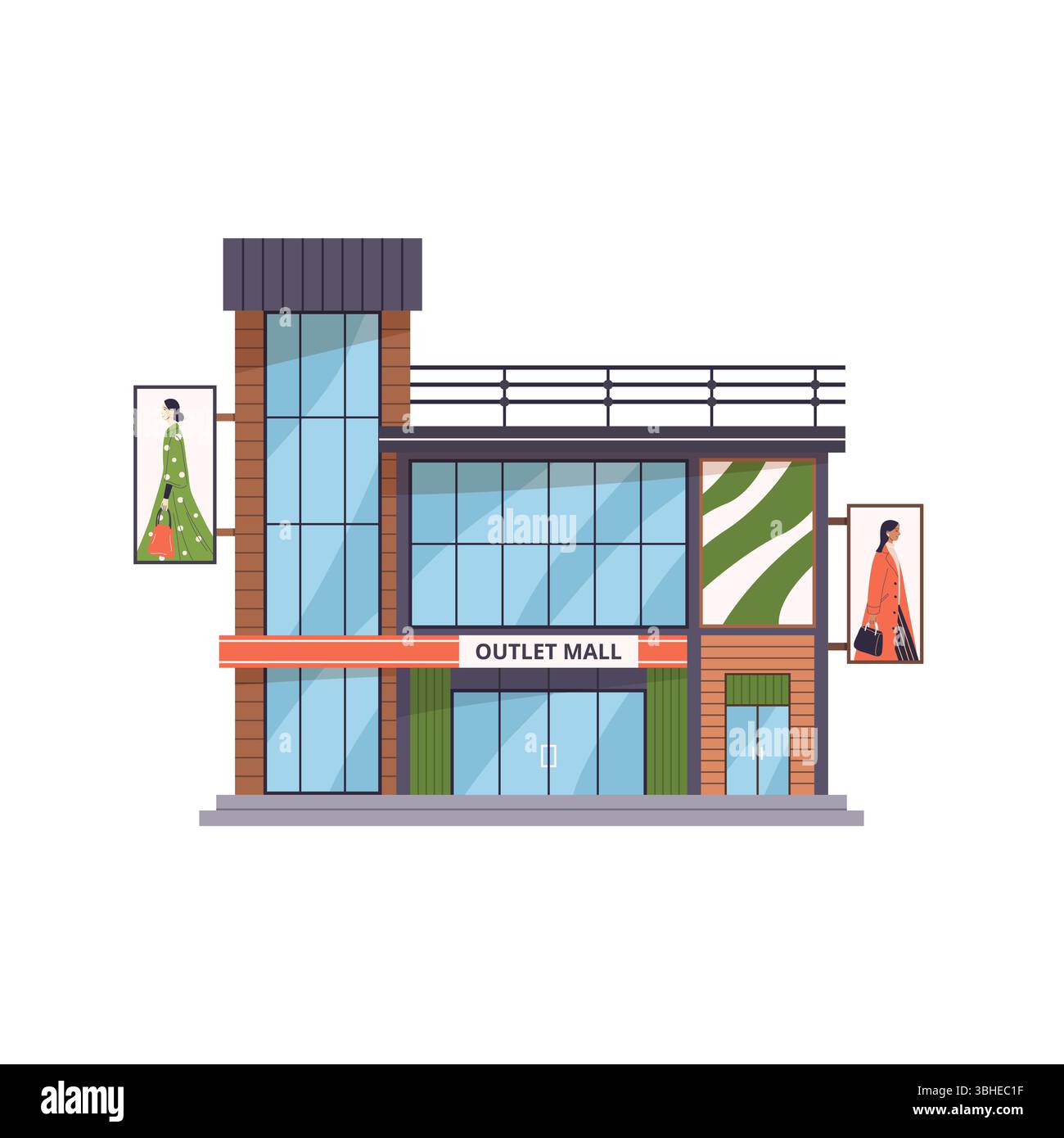 Outlet shopping mall Stock Vector Images - Alamy