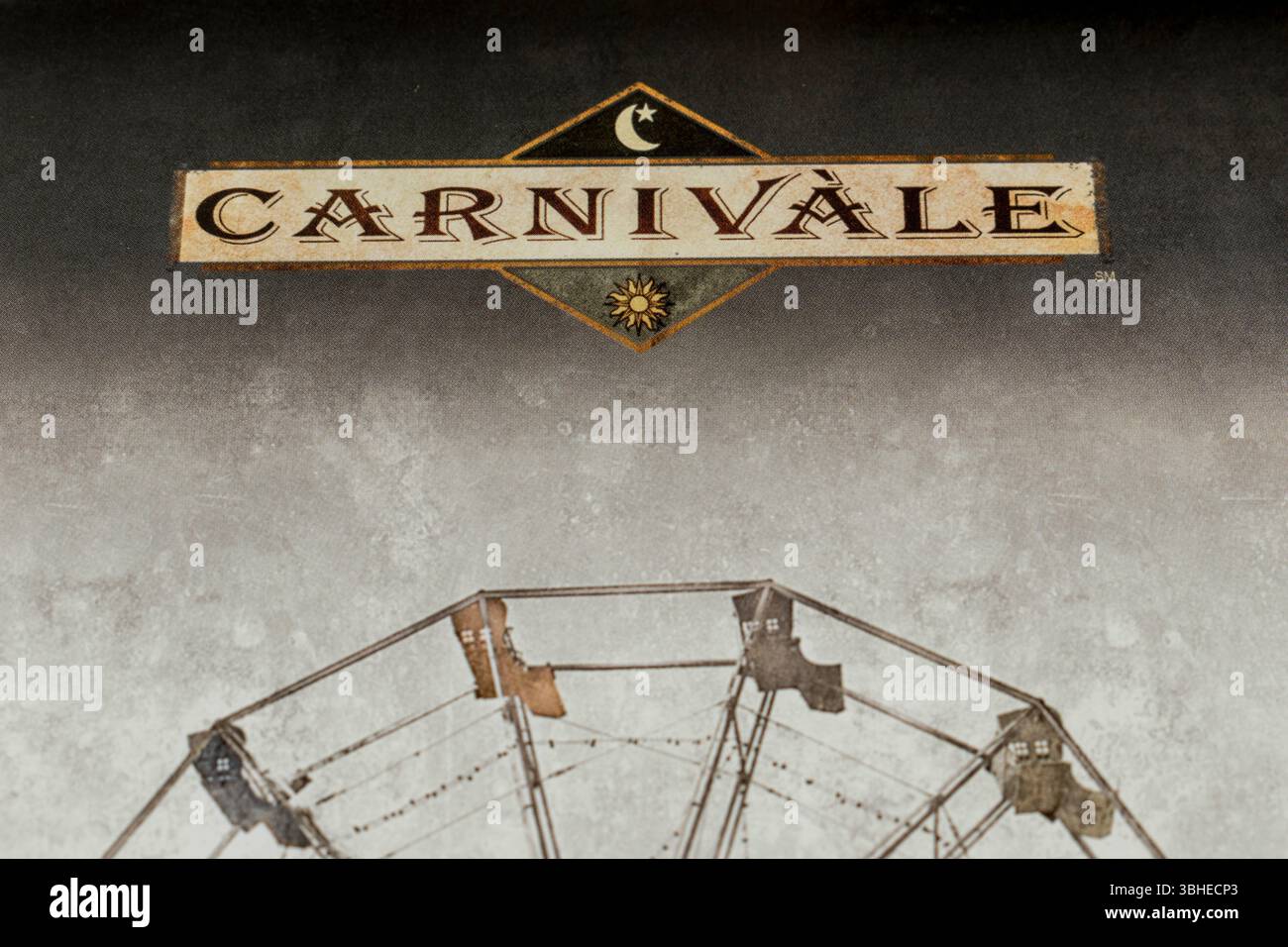 Carnivàle TV series cover with Ferris wheel and vintage logo Stock ...