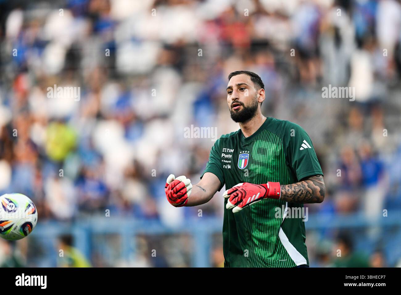Gianluigi Donnarumma of FC Italy warms up prior to the FIFA 2026 Qualifier between Italy and ...