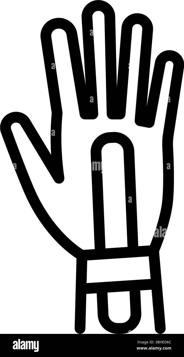 Wrist kinesio tape strips outline icon. Elastic therapeutic tape ...