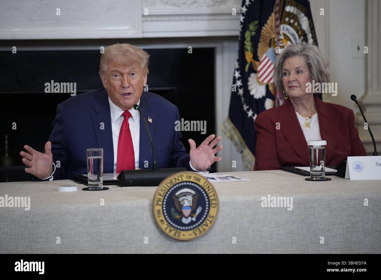 US President Donald Trump and Susie Wiles, White House Chief of Staff ...