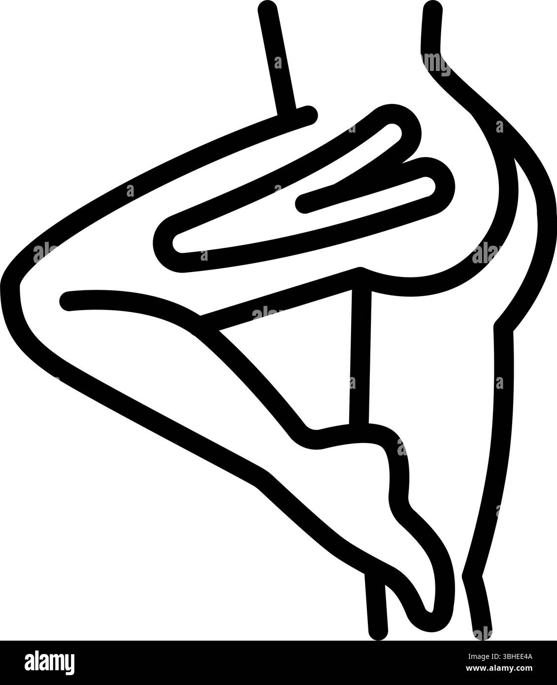 Hip joint kinesio tape strips outline icon. Joints and ligaments ...