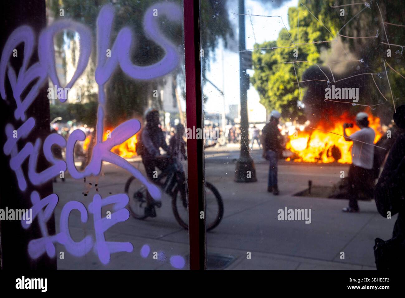 June 8, 2025, Los Angeles, California, USA: Graffiti on a building ...
