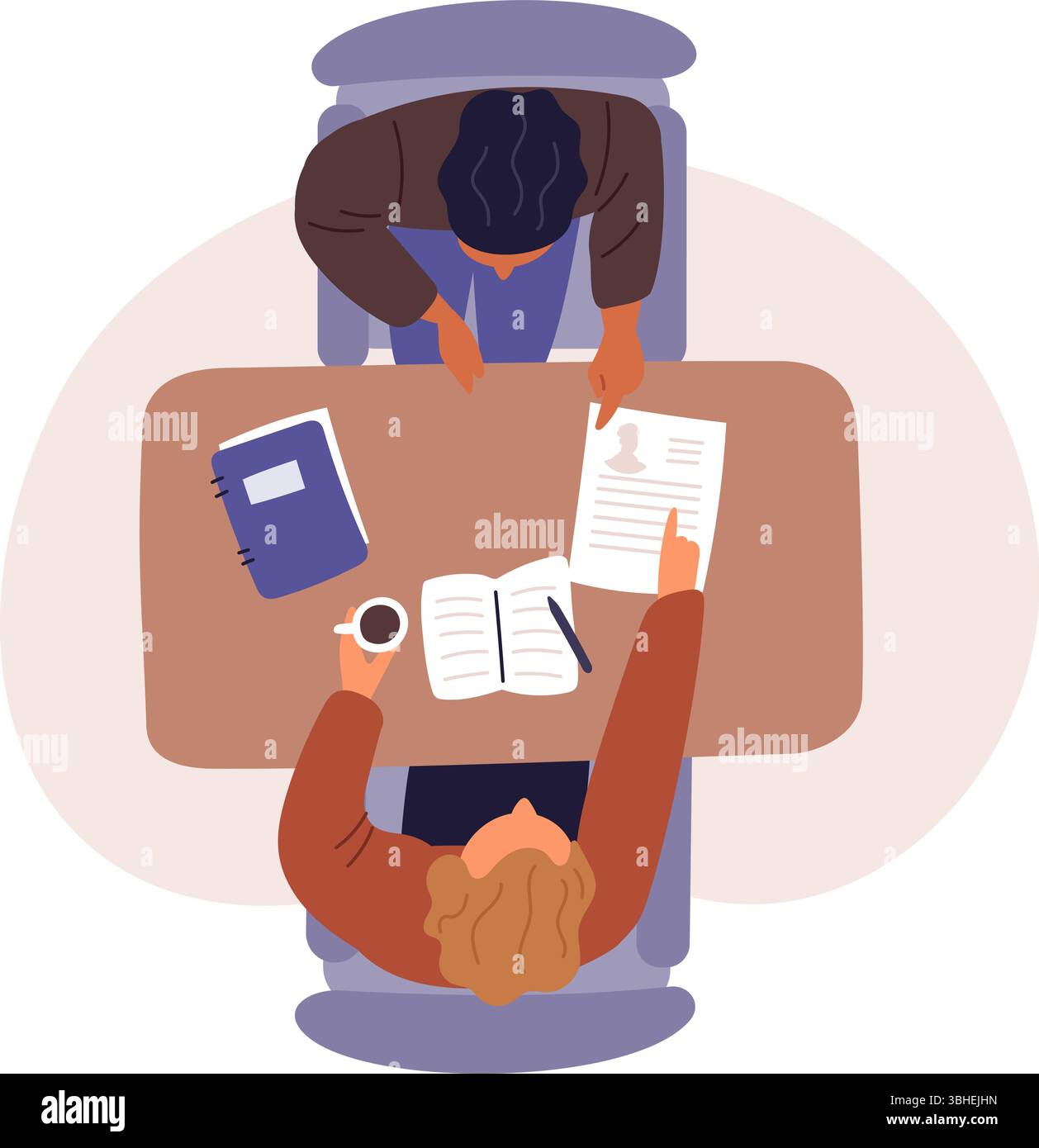 Sitting at desk above Stock Vector Images - Alamy