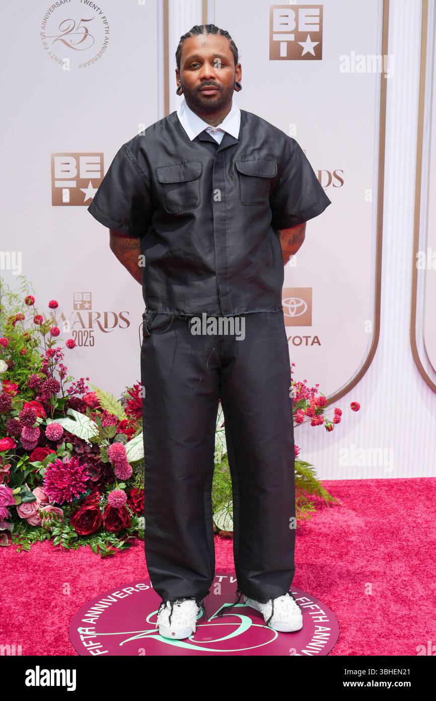 Mouse Jones arrives at the BET Awards on Monday, June 9, 2025, at the ...