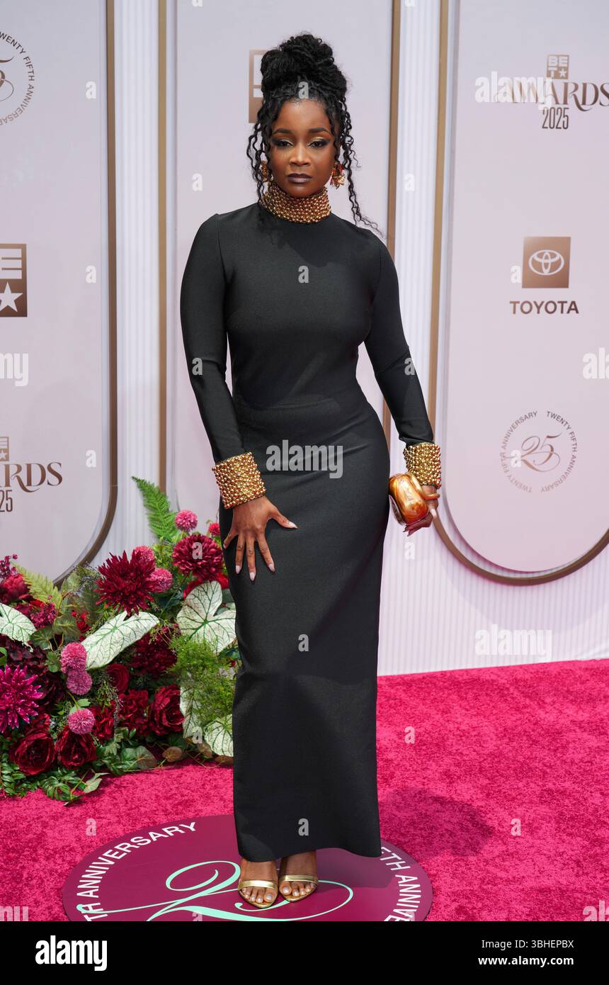 Jennifer Sears arrives at the BET Awards on Monday, June 9, 2025, at ...