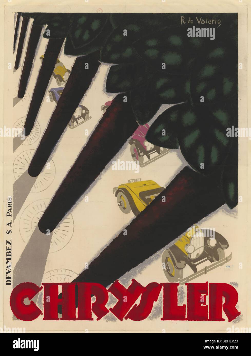 Chrysler, Automobile. Vintage 1930s French Car Advertising Poster, by ...