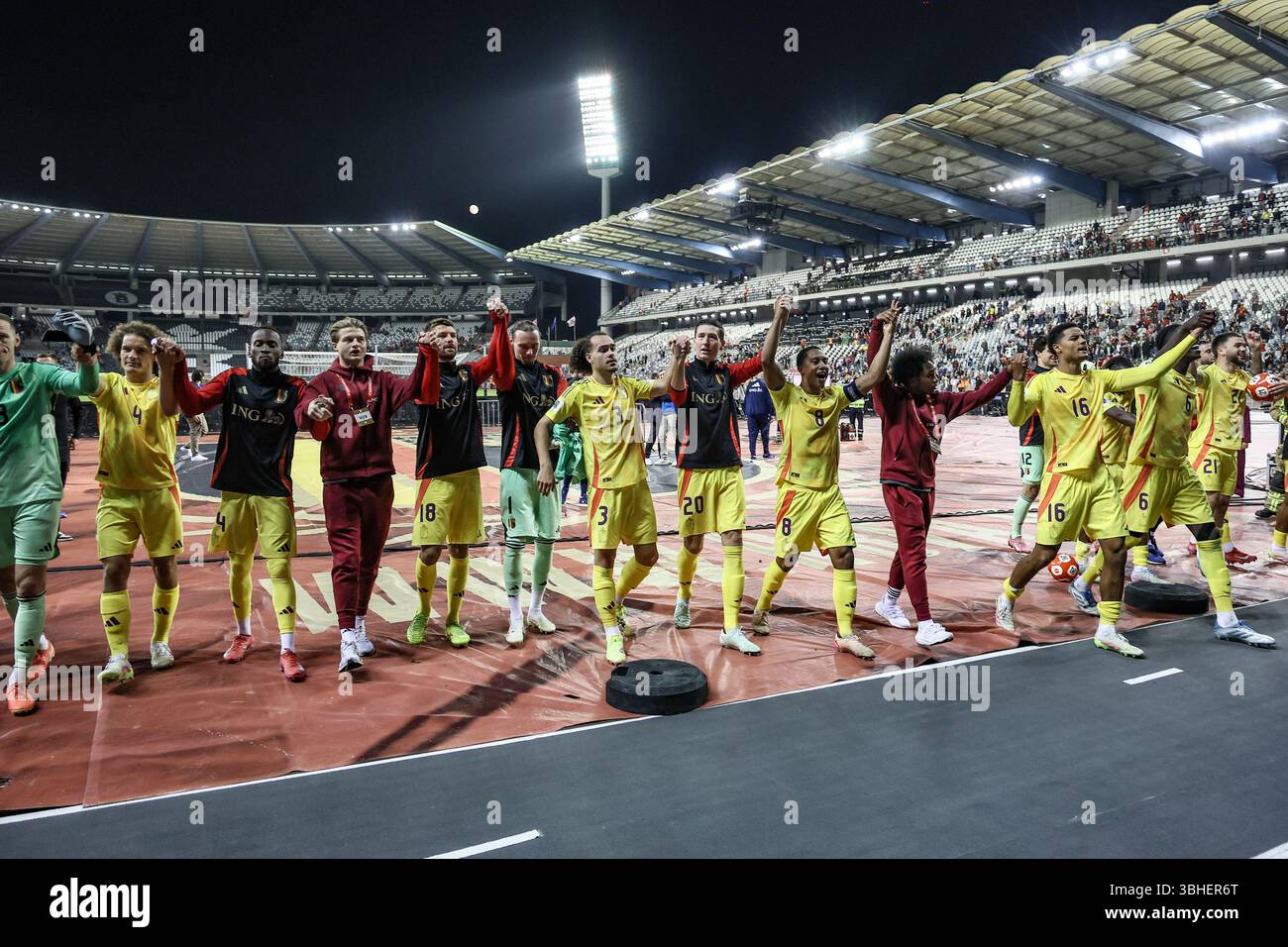 Brussels, Belgium. 09th June, 2025. Belgium's players celebrate after ...