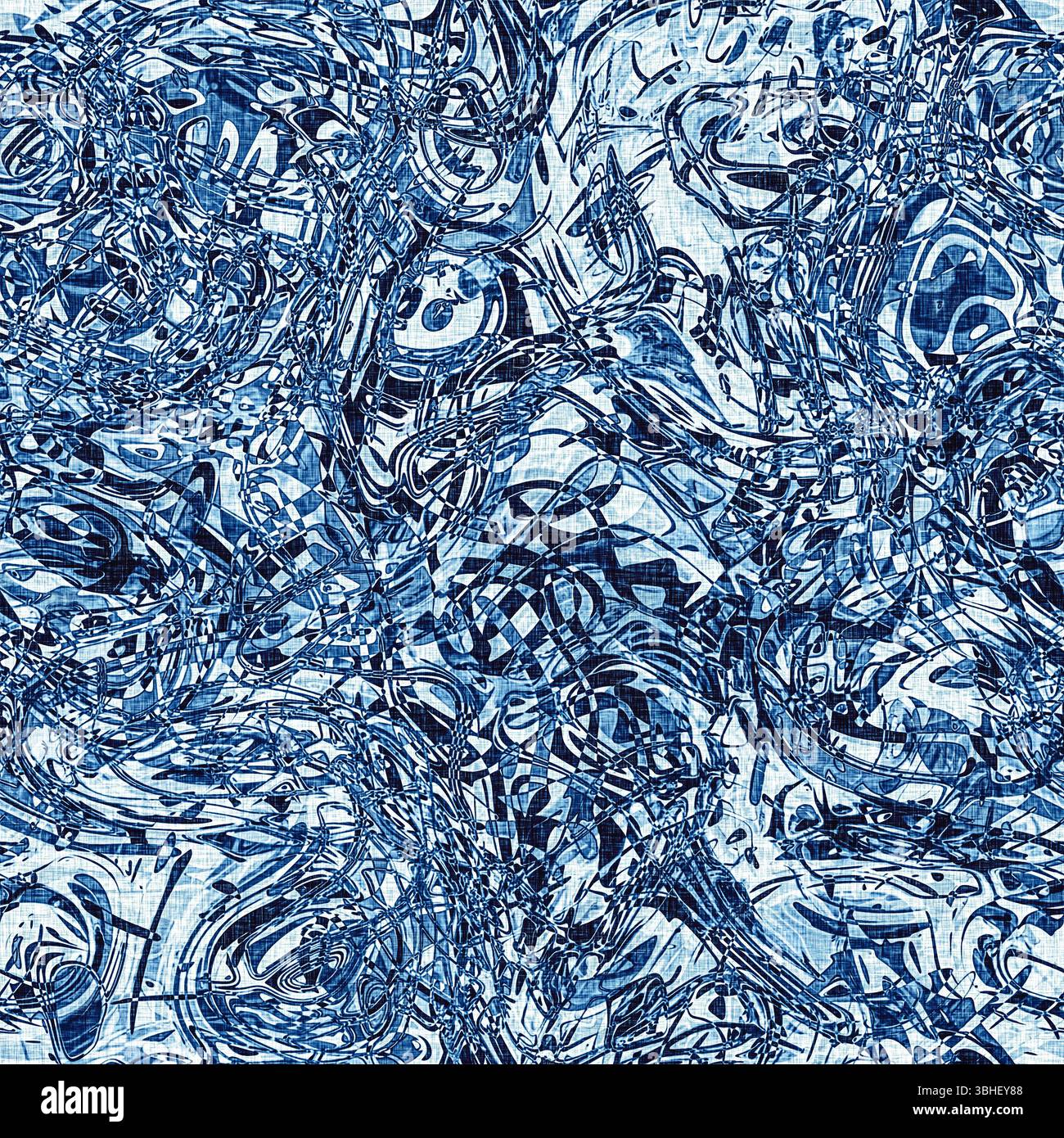 Dye wash indigo blue textur fabric effect background, Seamless glitch ...