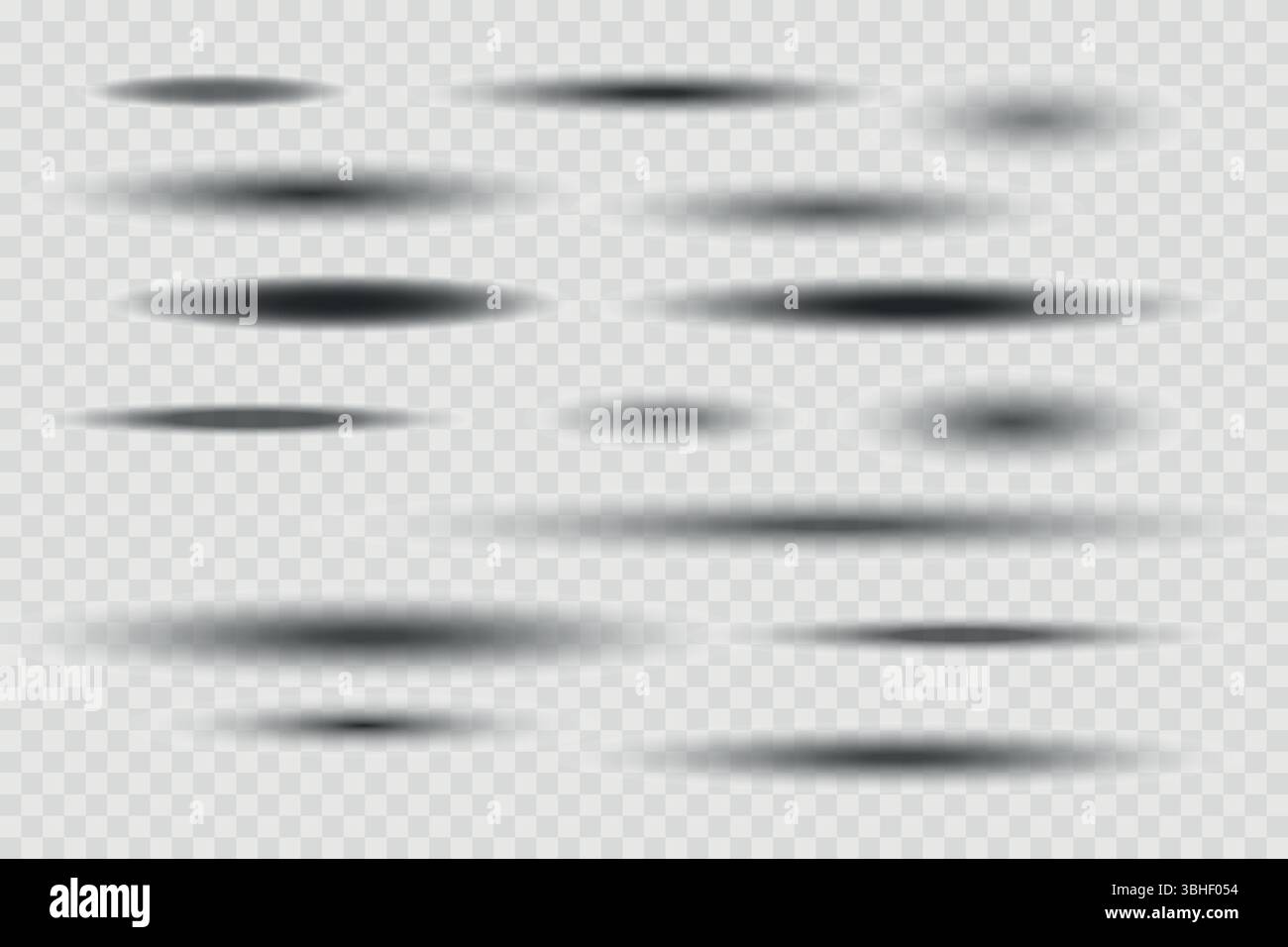 Different realistic round shadow, soft shapes on transparent background ...