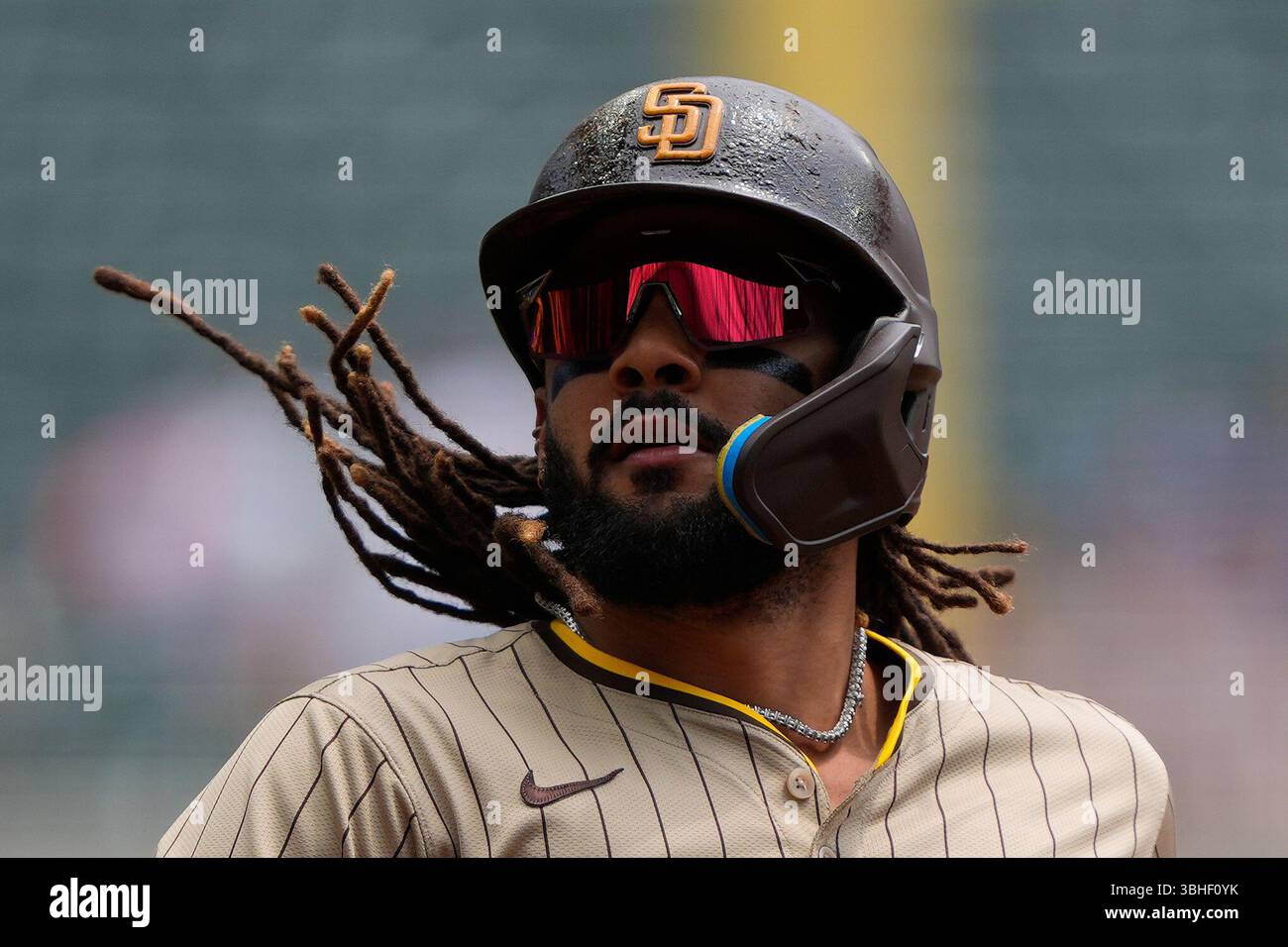 San Diego Padres' Fernando Tatis Jr. looks on during a baseball game ...