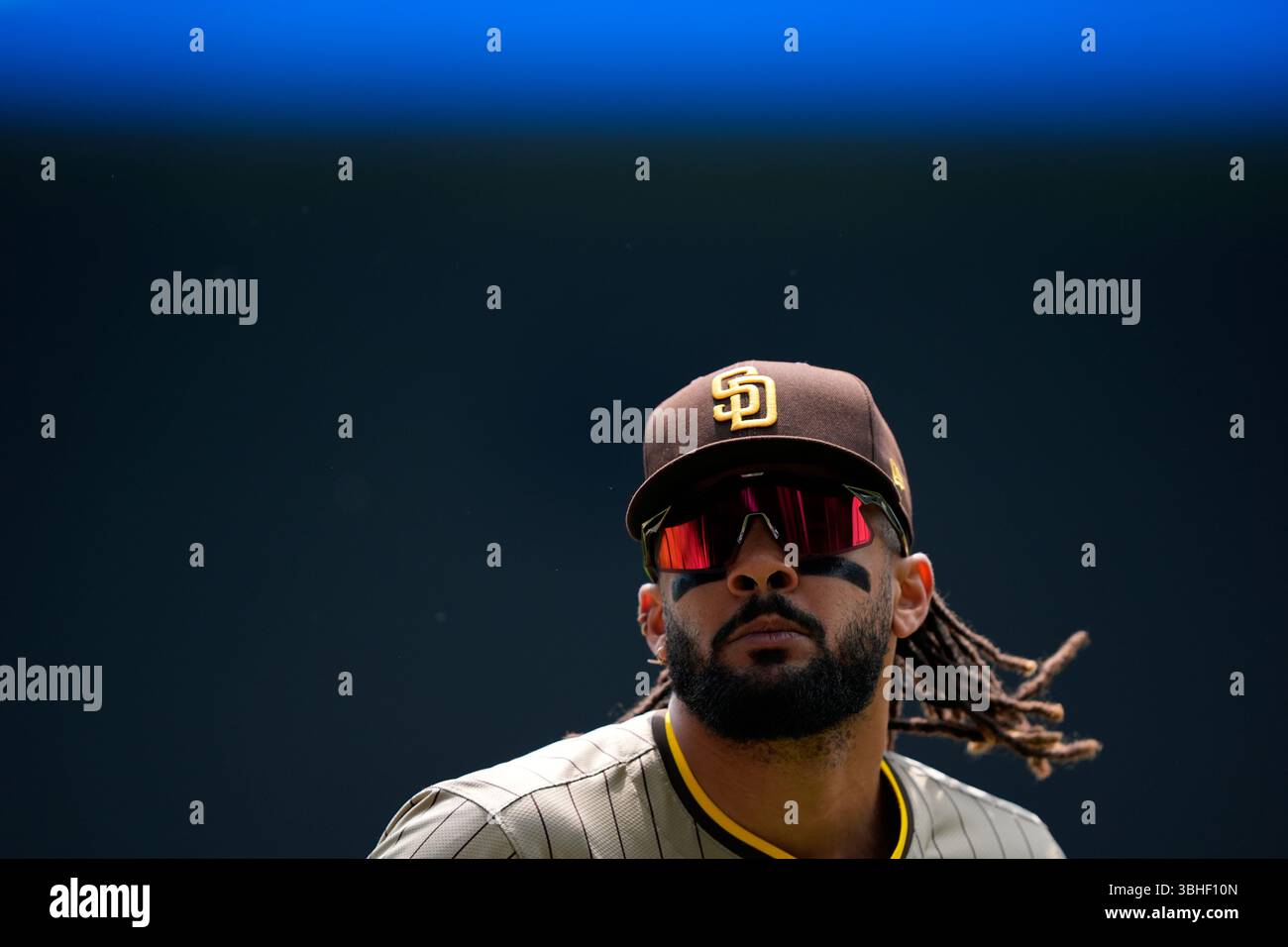 San Diego Padres' Fernando Tatis Jr. warms up before a baseball game ...