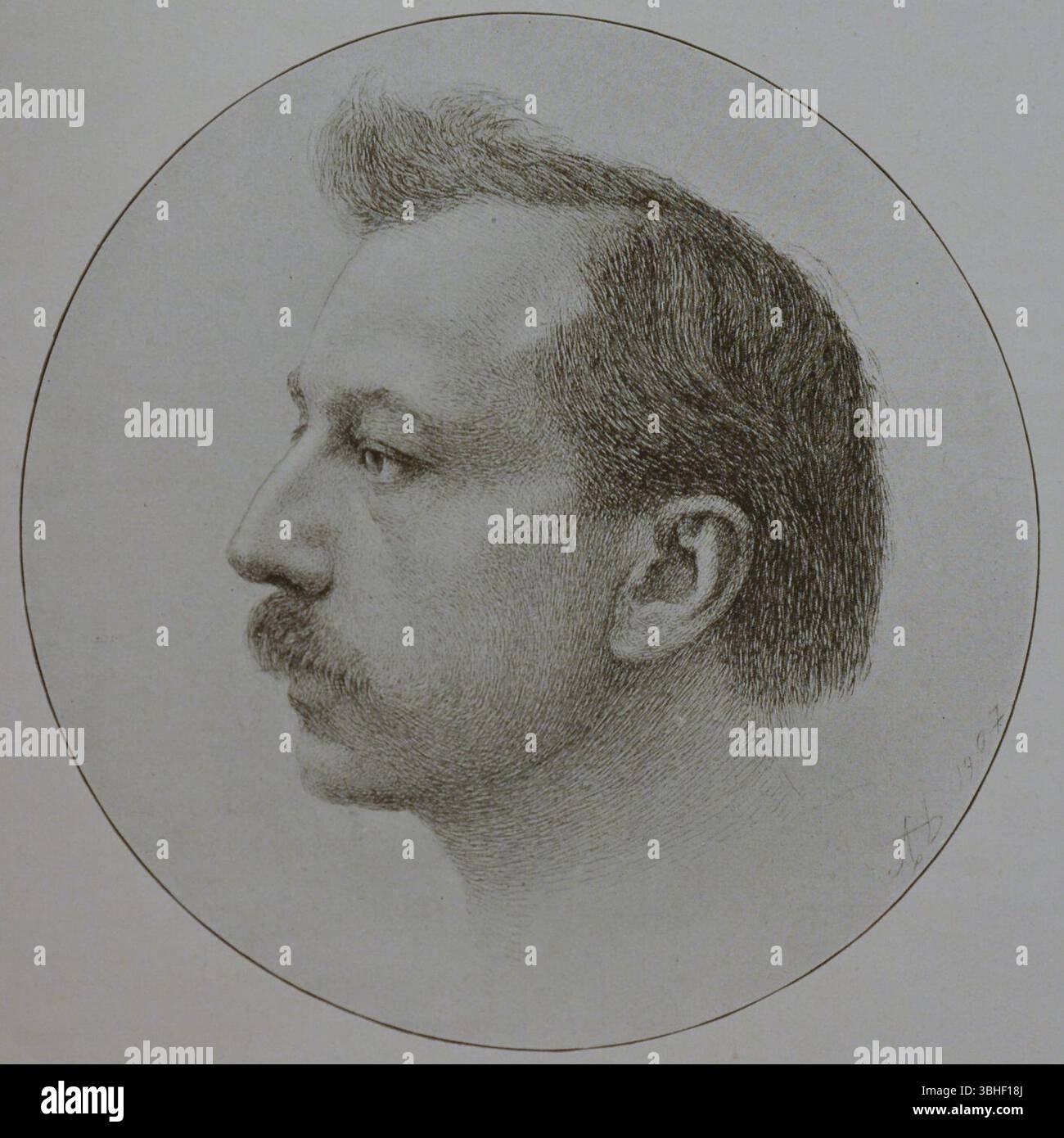 Jules Destrée - Gravure d'Auguste Danse 1907 - 01 Stock Photo - Alamy