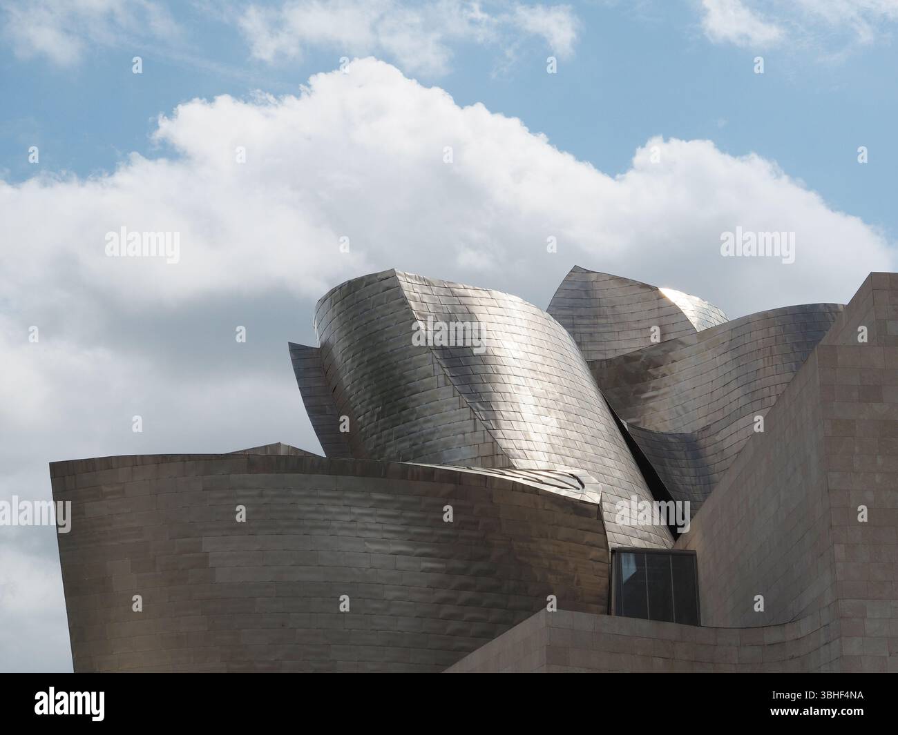 Architecture detail of the titanium-clad Guggenheim Museum by Frank ...