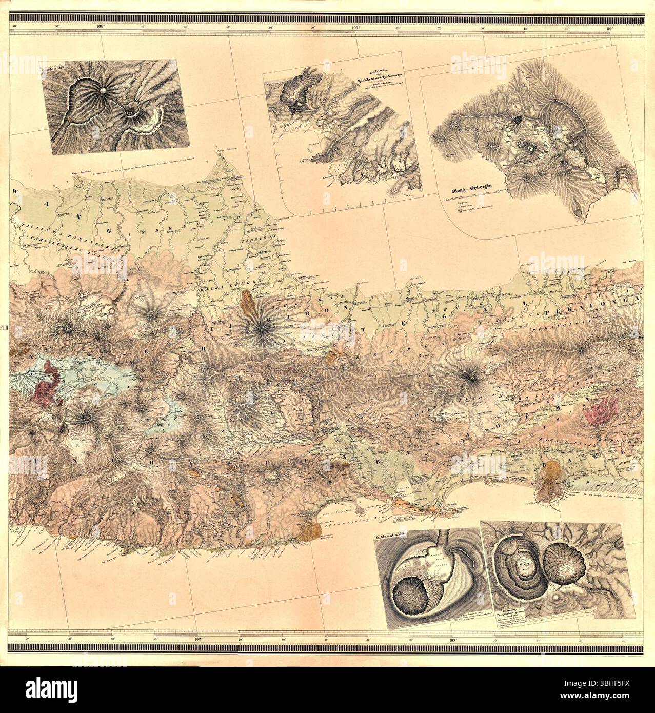 Junghuhn Kaart van het eiland Java - geologische Ausgabe Bl. 2 Stock ...