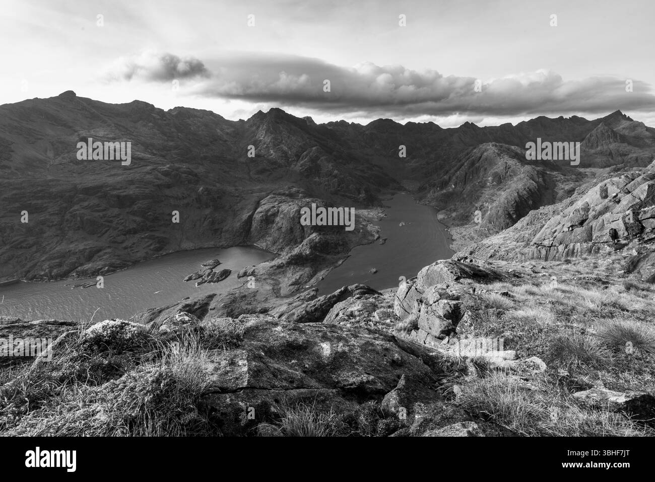 Black white landscape above hi-res stock photography and images - Alamy