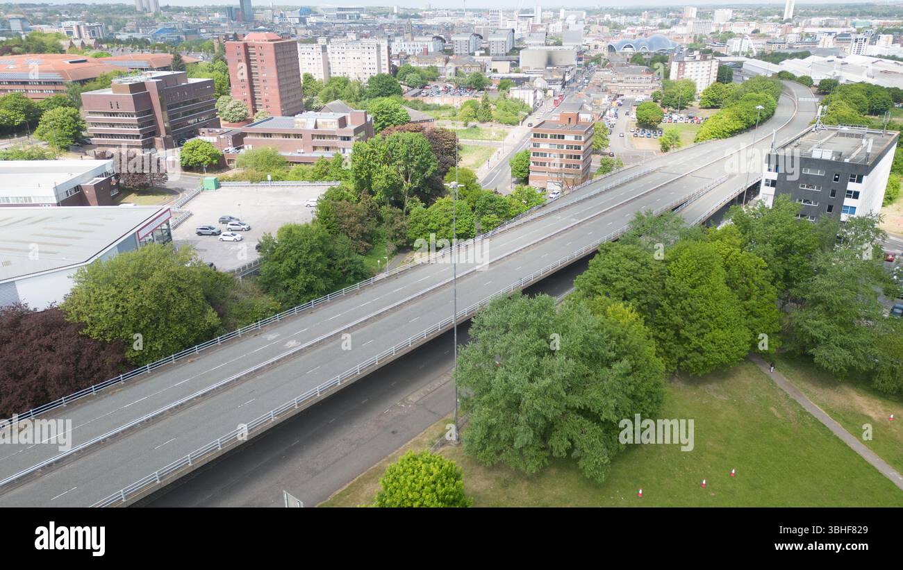 Gateshead, 21 May 2025. Aerial photograph of the A167, Gateshead ...