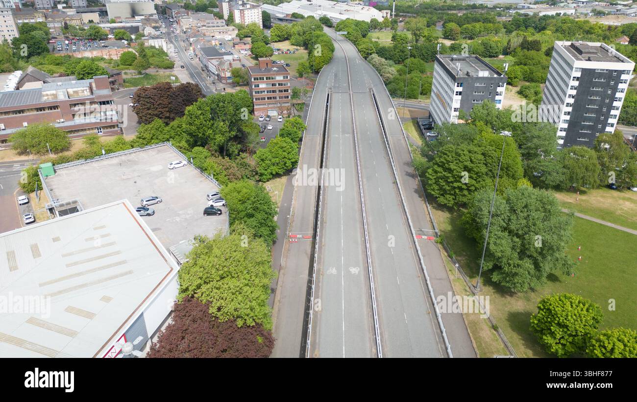 Gateshead, 21 May 2025. Aerial photograph of the A167, Gateshead ...