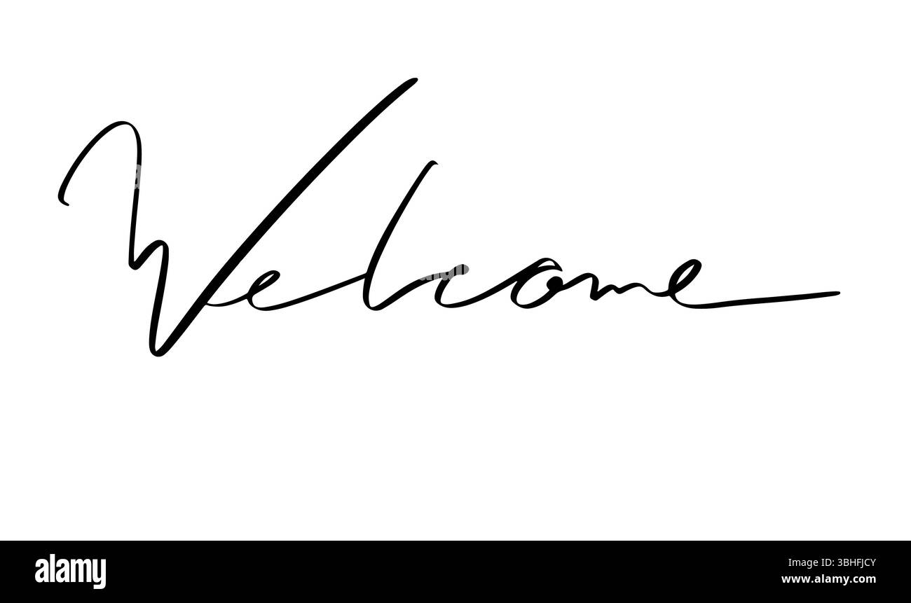 Welcome text font calligraphy hand written lettering script welcome ...