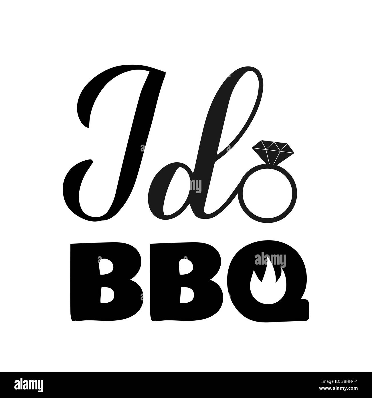 I do BBQ lettering isolated on white. Funny Grilling quote. Vector ...