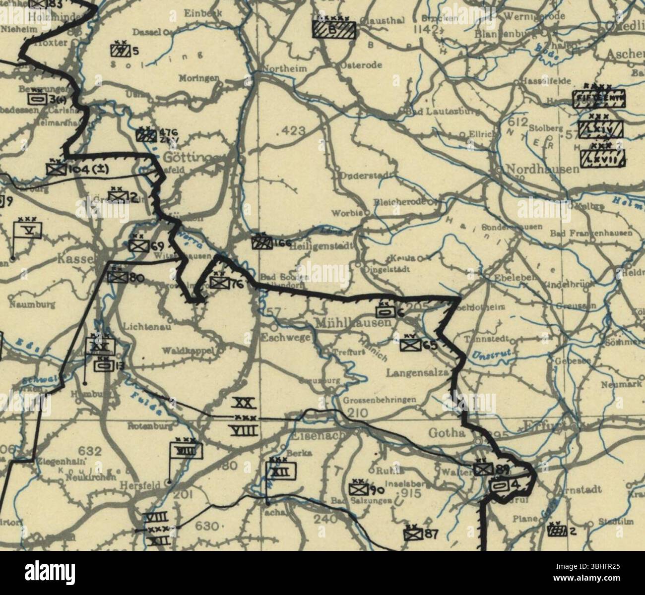 Kartenausschnitt 07.04 (April 7, 1945), HQ Twelfth Army Group situation ...