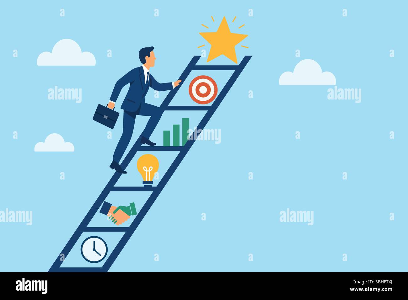 Career Ladder Success Business Growth Goals Path to Achievement ...
