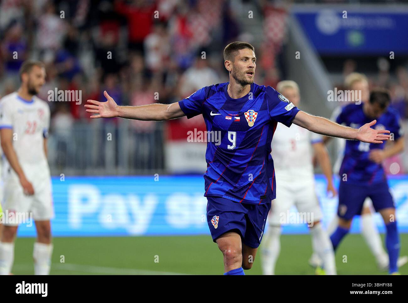 ZAGREB, CROATIA - JUNE 9: Andrej Kramaric of Croatia celebrates his ...