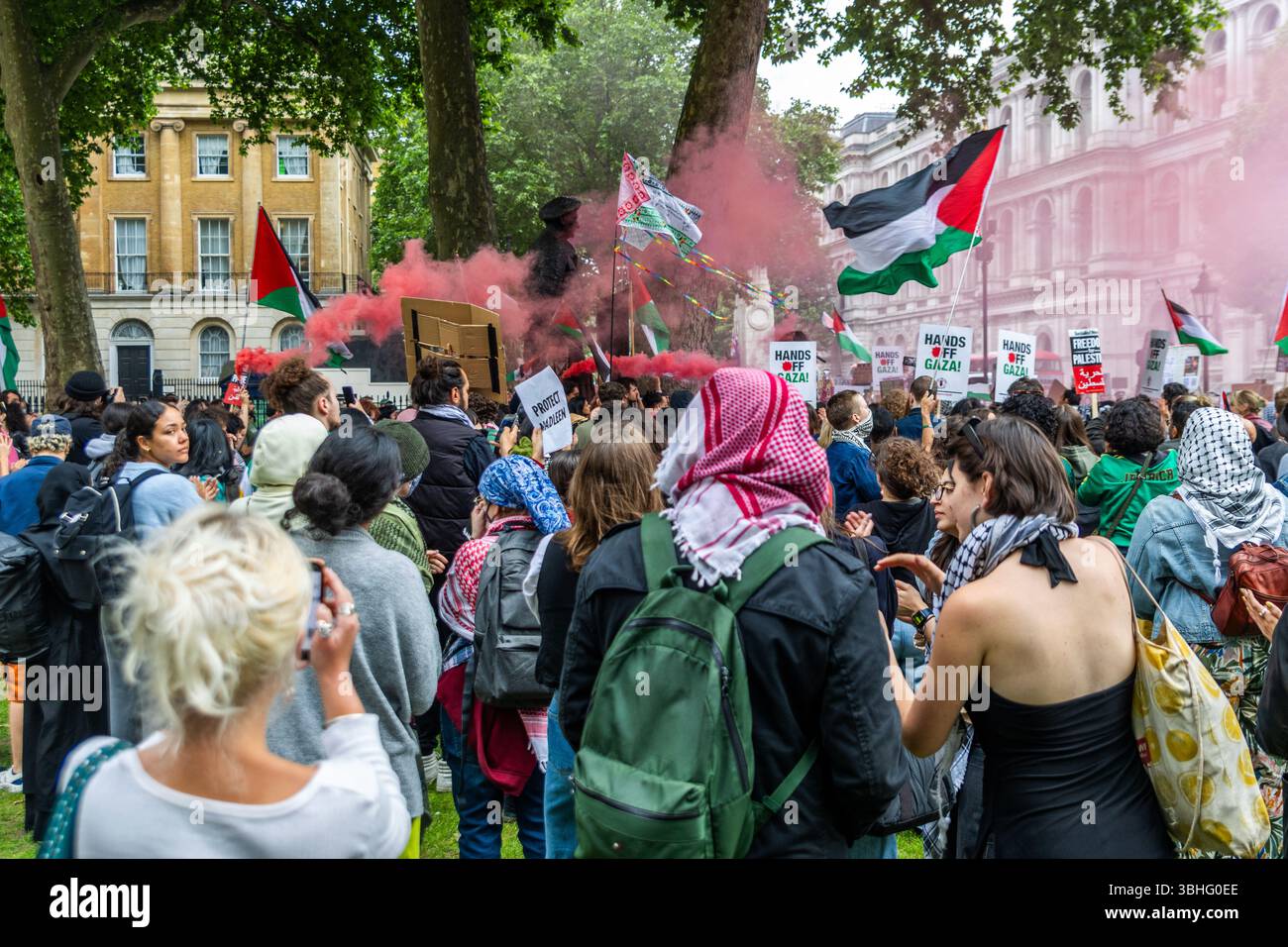 An emergency protest was held outside 10 Downing street calling for the ...