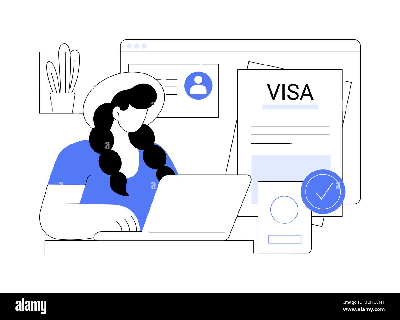 Visa application isolated cartoon vector illustrations Stock Vector ...