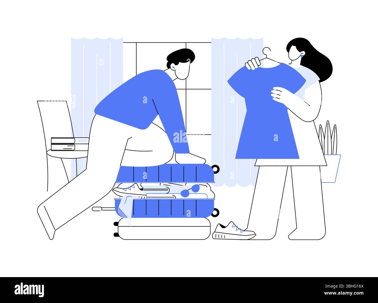 Overpacking isolated cartoon vector illustrations Stock Vector Image ...