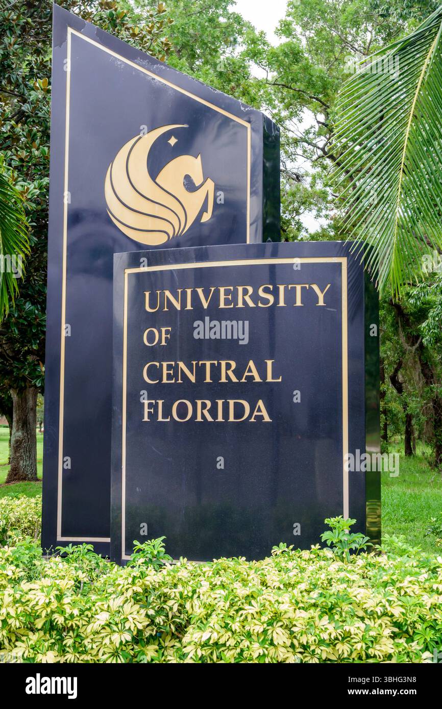 Orlando Florida,UCF University of Central Florida campus entrance sign ...