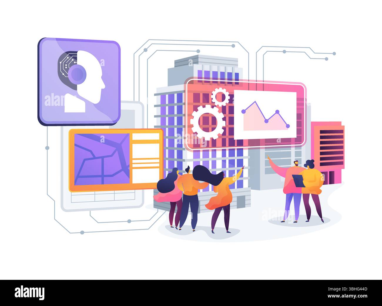 Crowdsourced AI for Community Problem Solving abstract concept vector illustration Stock Vector ...