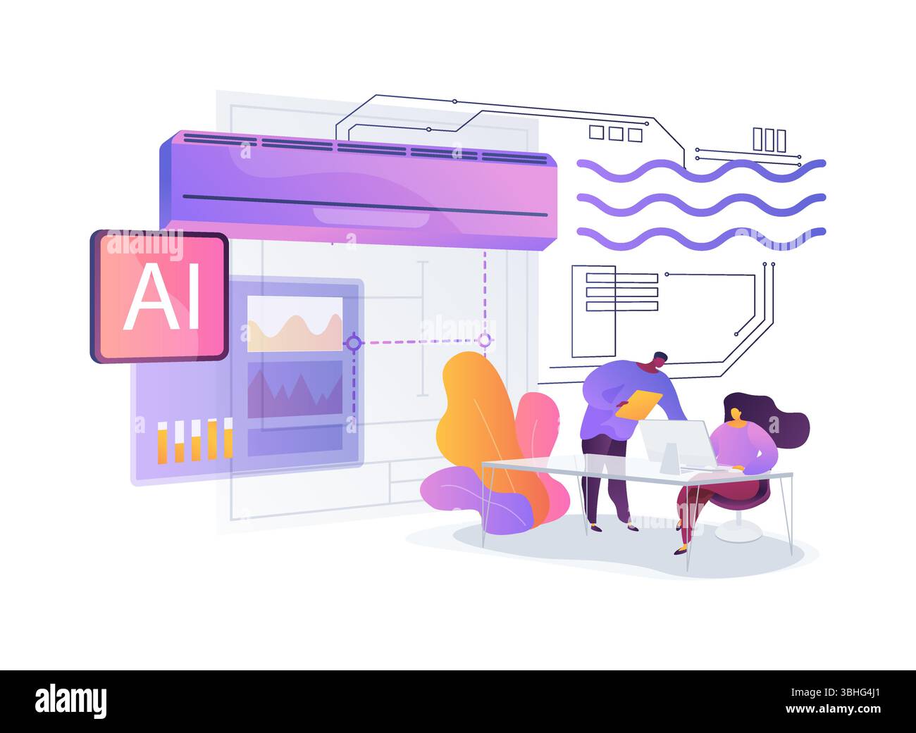 Indoor Air Quality Monitoring Systems abstract concept vector ...
