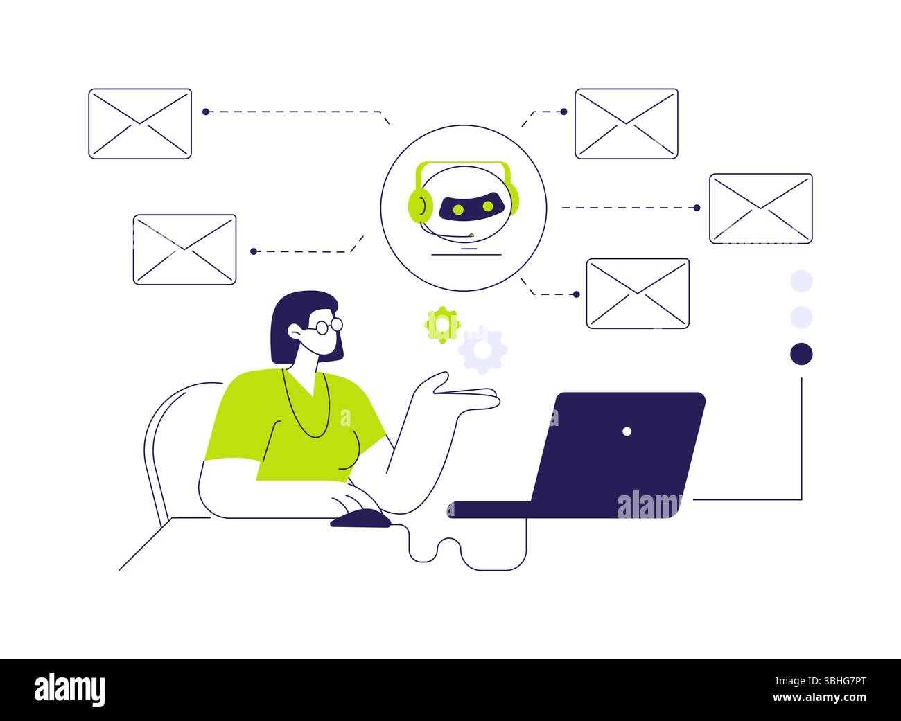 E-mail processing abstract concept vector illustration Stock Vector ...