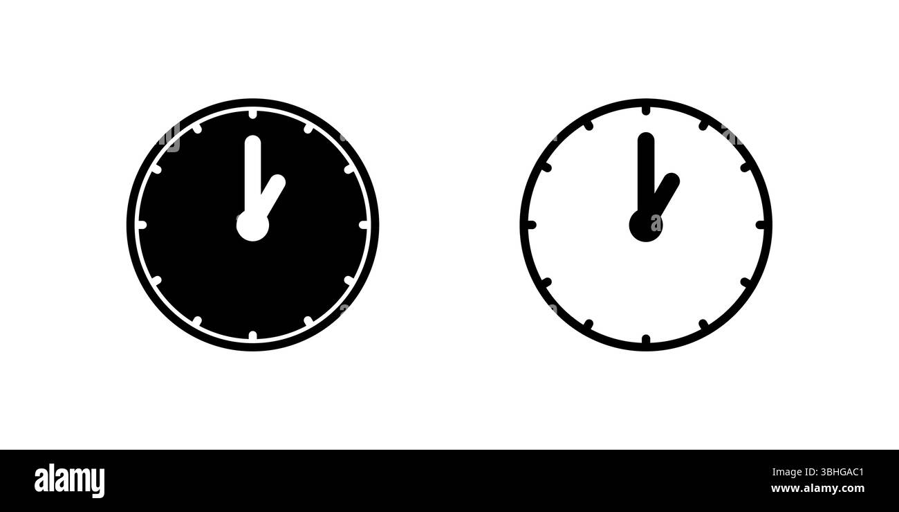 A one oclock analog clock icon, versatile for indicating lunch break ...