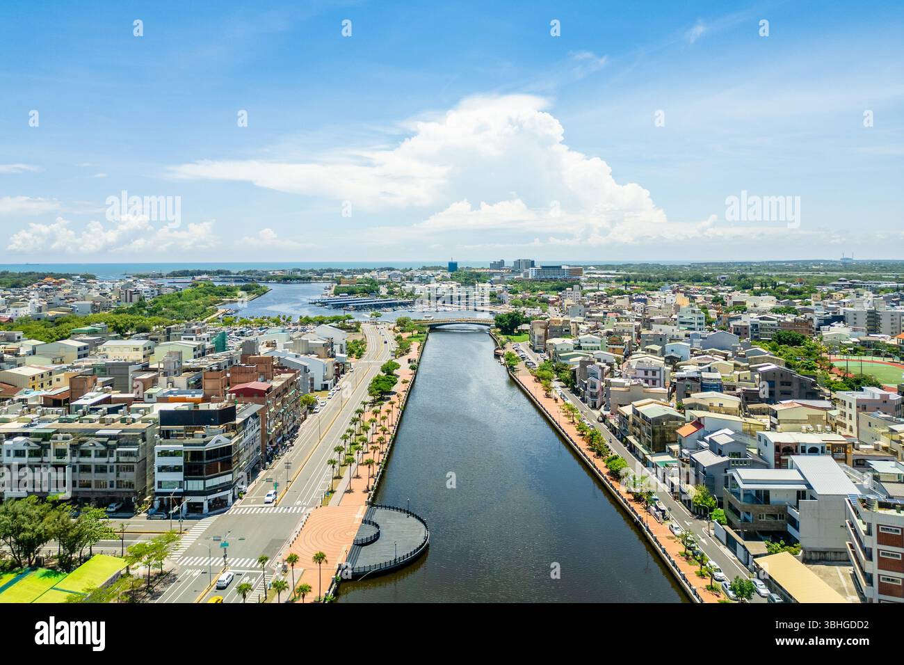 Aerial view of Anping Canal in Tainan City, Taiwan Stock Photo - Alamy