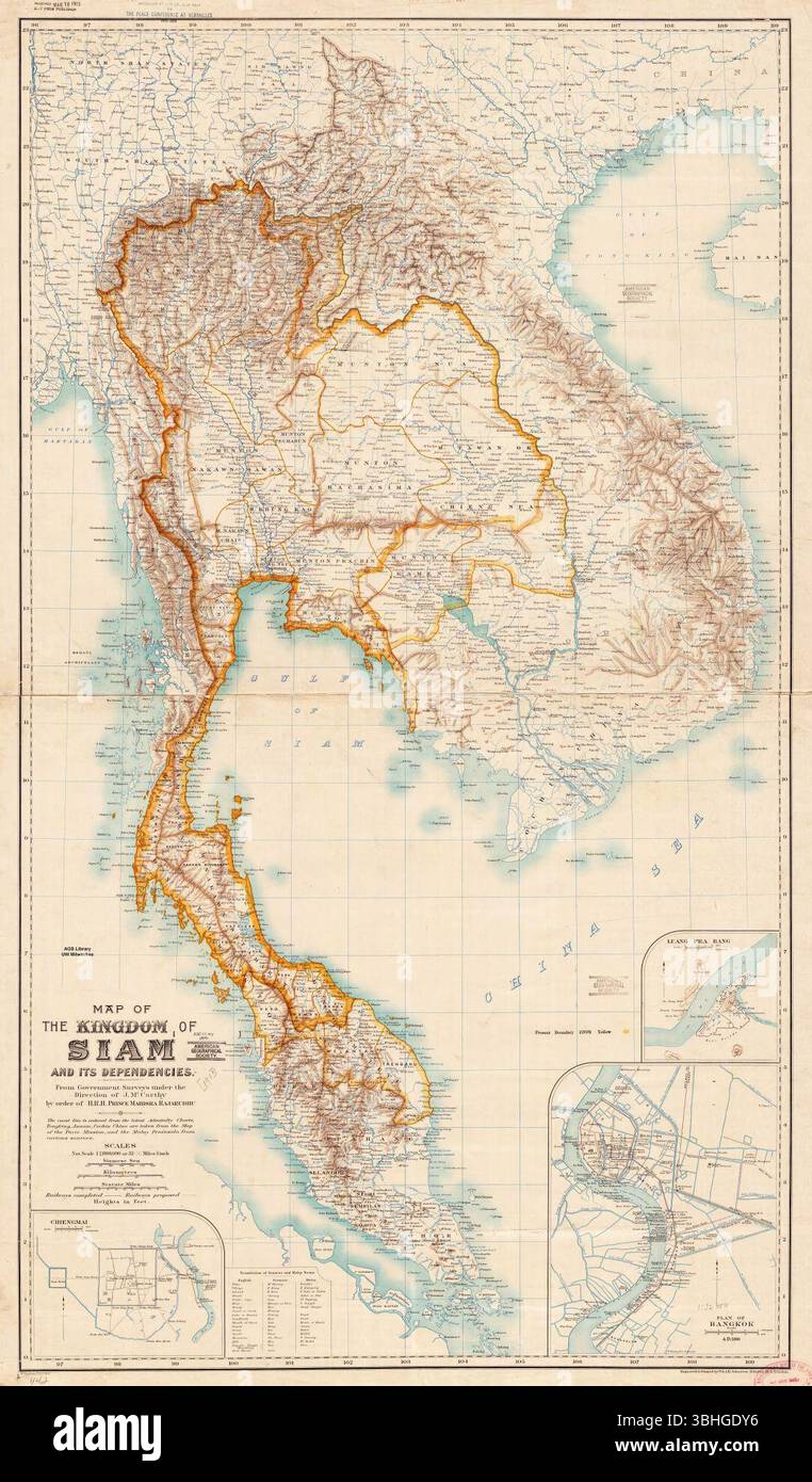 Siam map 1900 hi-res stock photography and images - Alamy