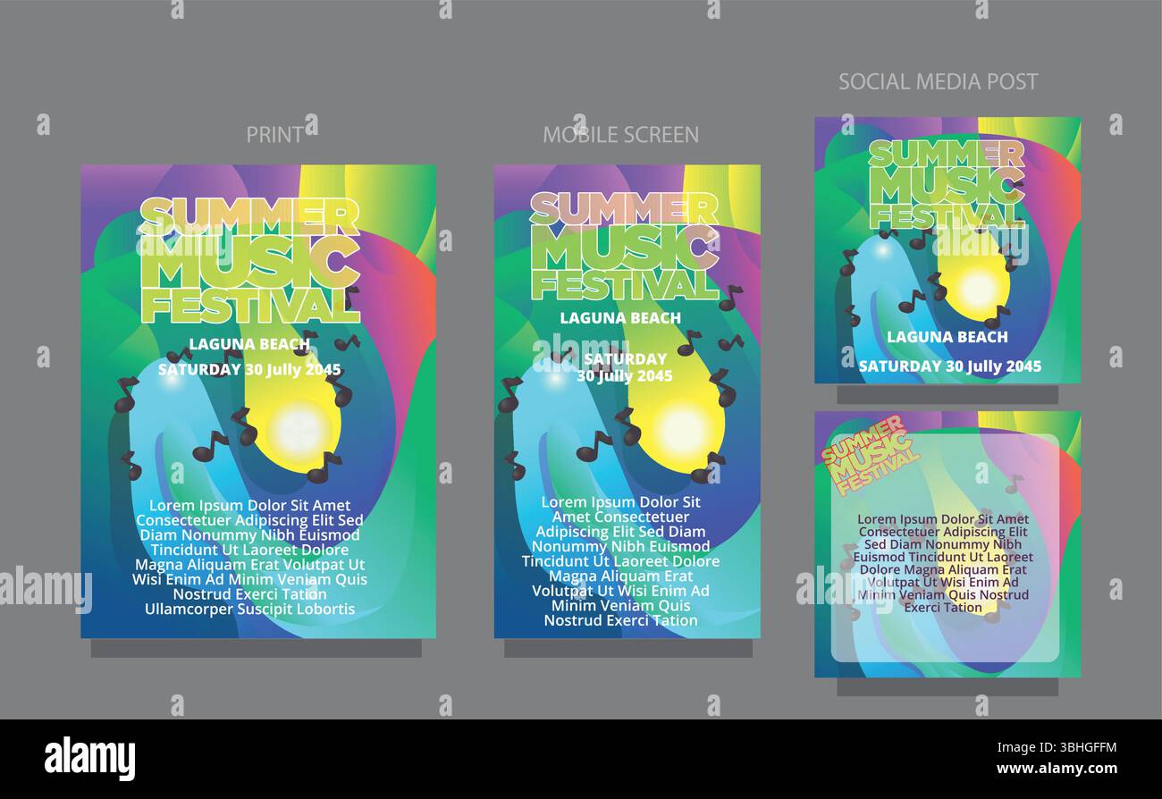 Modern Wave Motion . Abstract Gradient Design for multi platform Posts ...