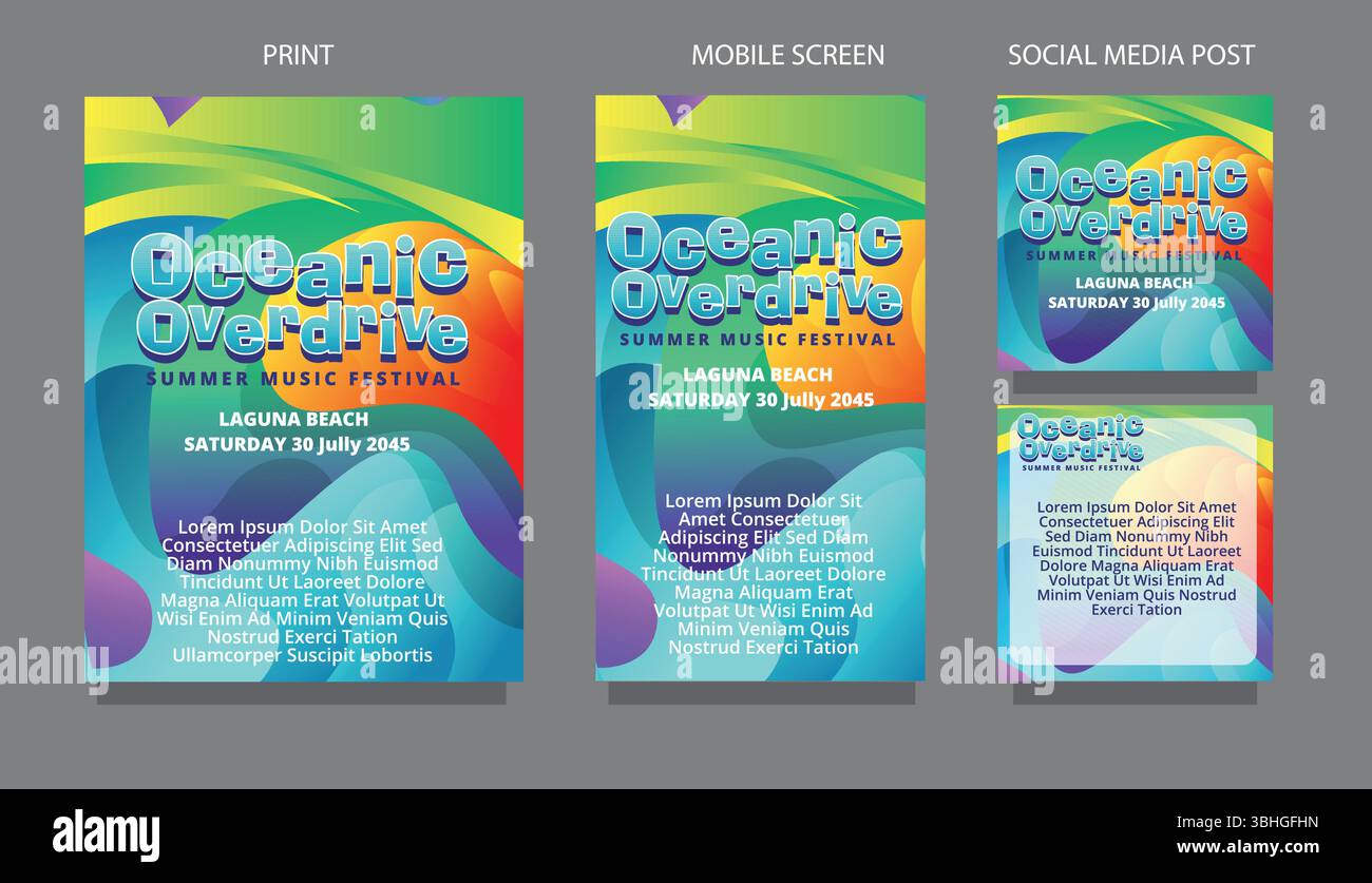 Creative Summer Wave. Fluid Gradient Background Template. fluid design ...