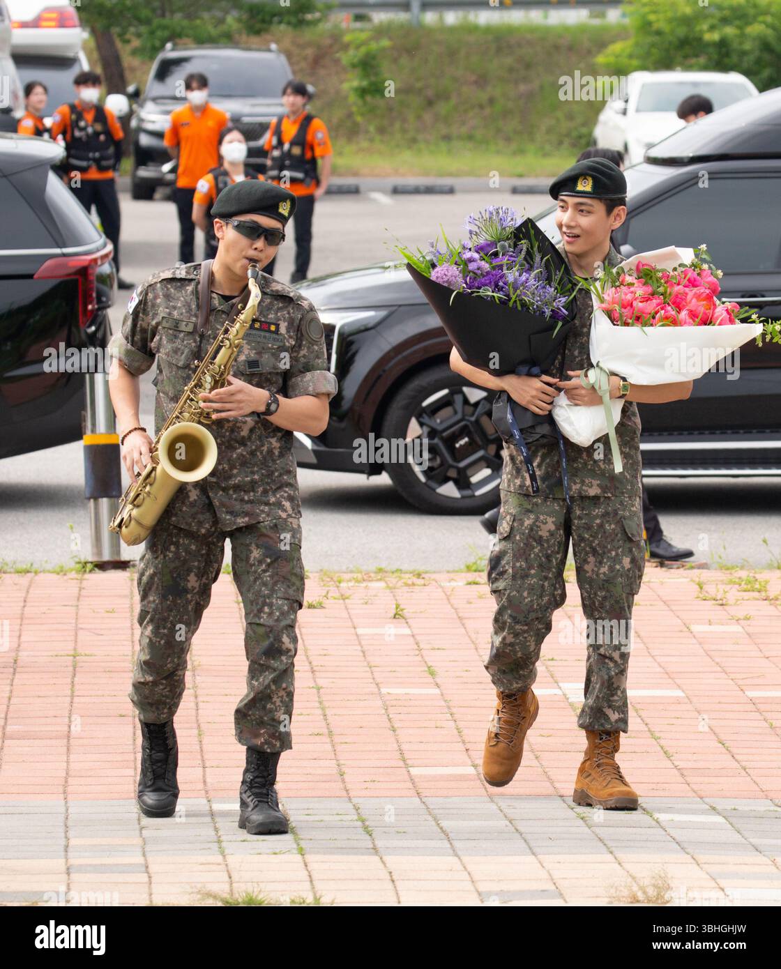 Chuncheon, South Korea. RM and V, June 10, 2025 : BTS members RM and V ...