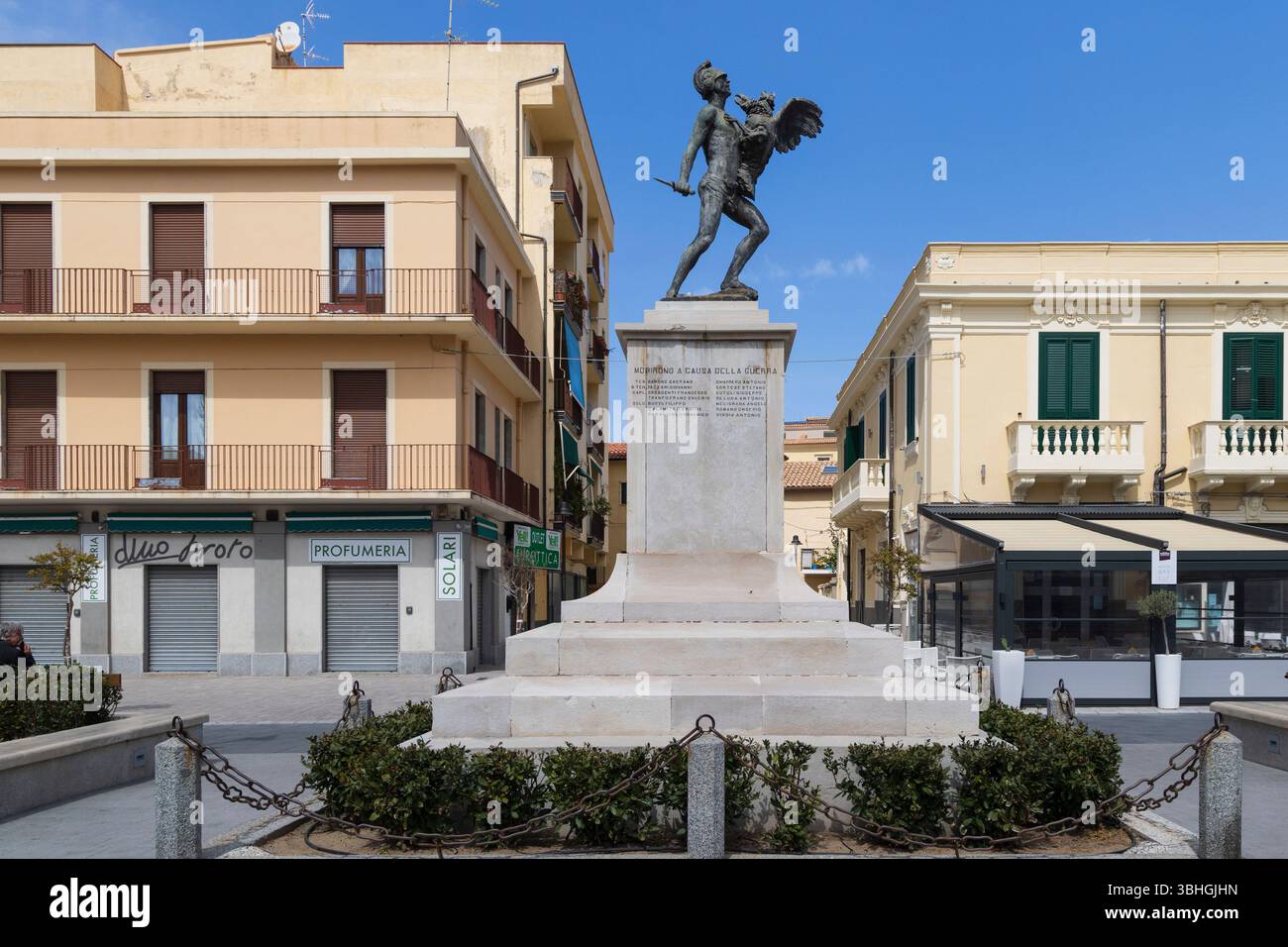 April 2, 2023. Italy, Calabria, Tropea. Monument to World War One ...
