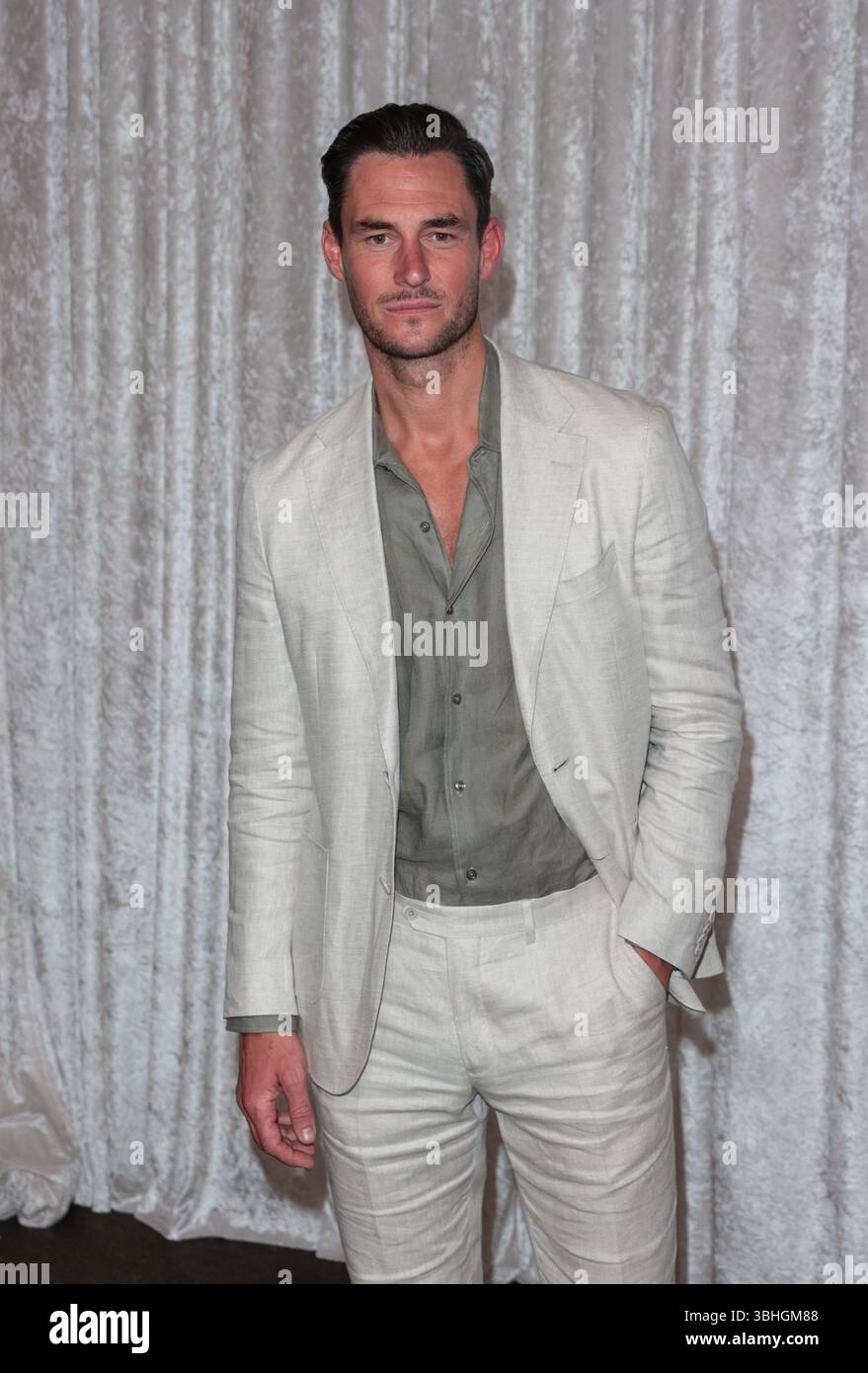 James Farrar seen attending the British Soap Awards 2025 at Hackney Town Hall in London Stock ...