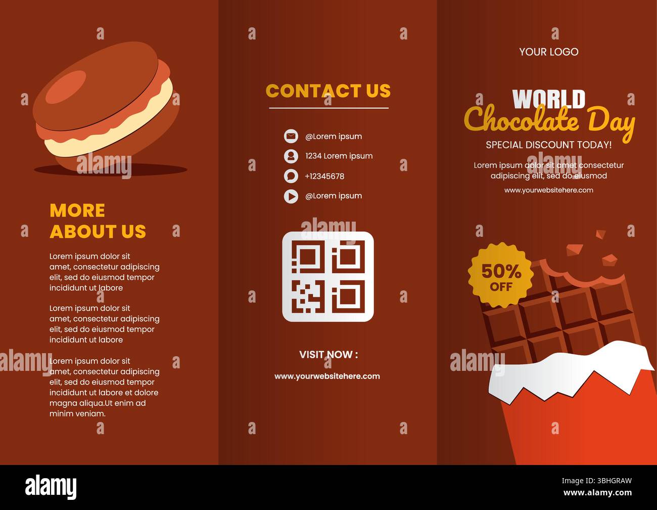 Cartoon Hand Drawn Social Media Brochure Layout for Celebrating World ...